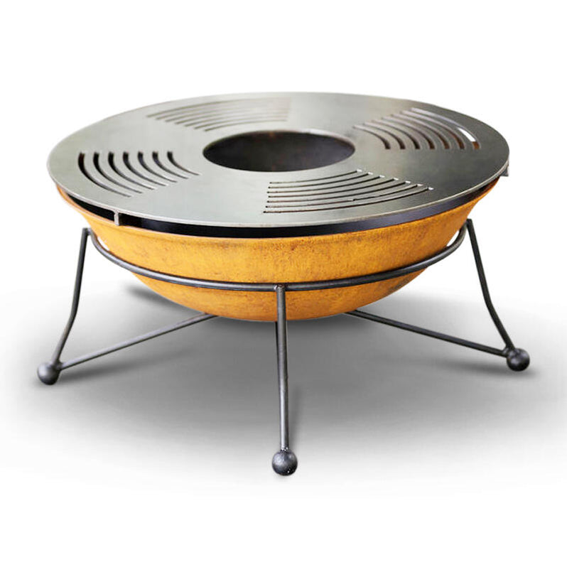 Art Deco 90 Cast Iron Fire Pit + FREE Ember Screen — Fire Pits Direct
