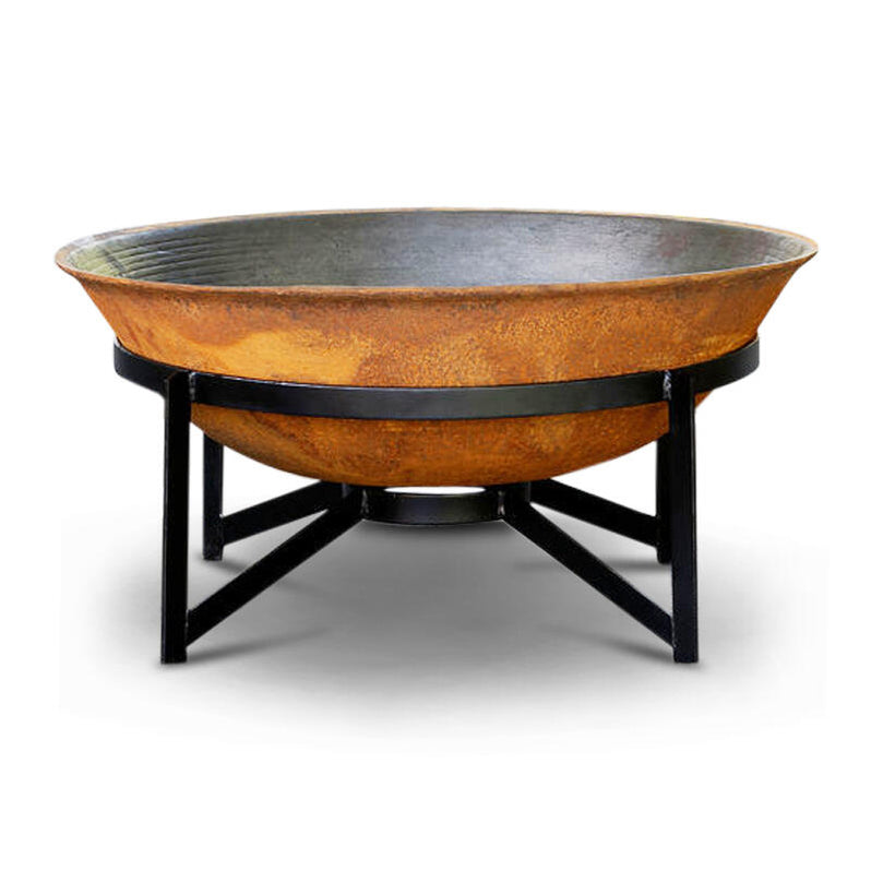 Cubist 75 Cast Iron Fire Pit Rust + FREE Vinyl Cover — Fire Pits Direct
